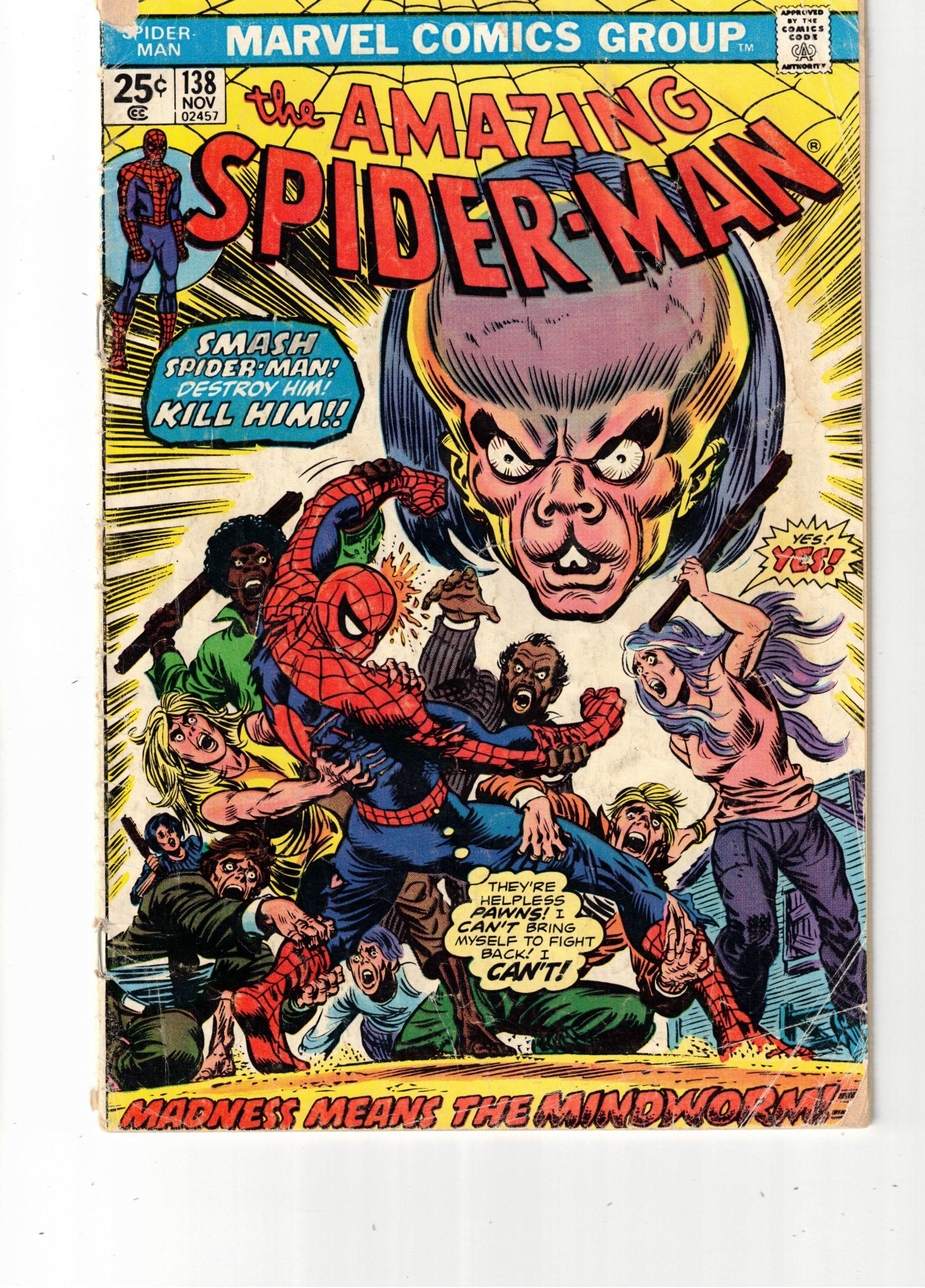 The Amazing Spider-Man #138 (1974) GD+ Affordable-Grade 1st Mind-Worm ...