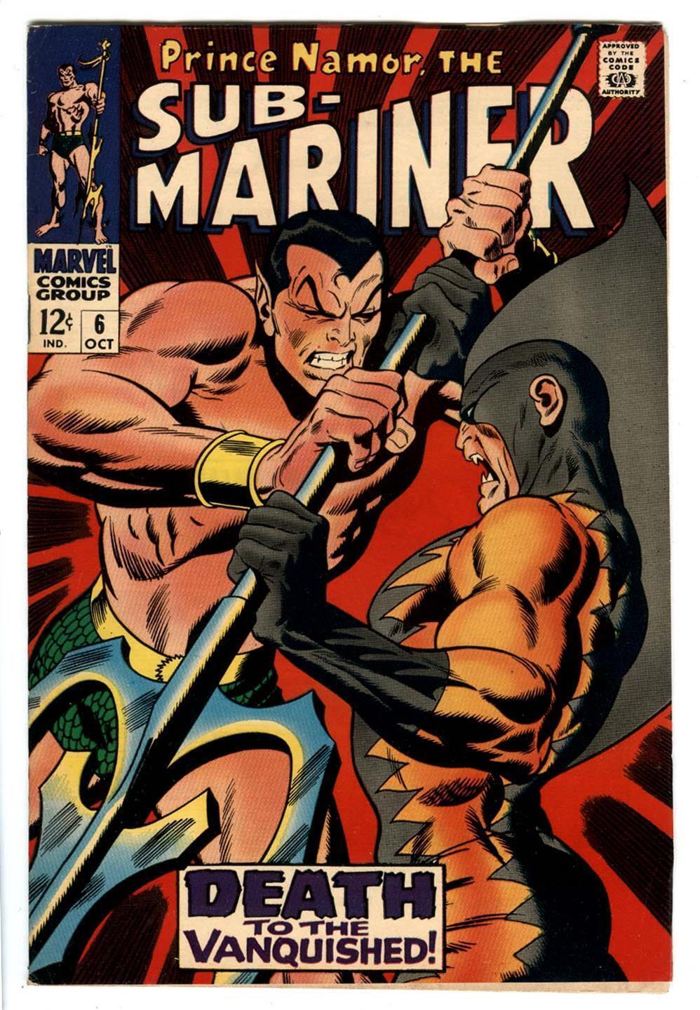 Sub-Mariner #6 1968 Roy Thomas,John Buscema, 2nd App.TIGER SHARK Prince ...