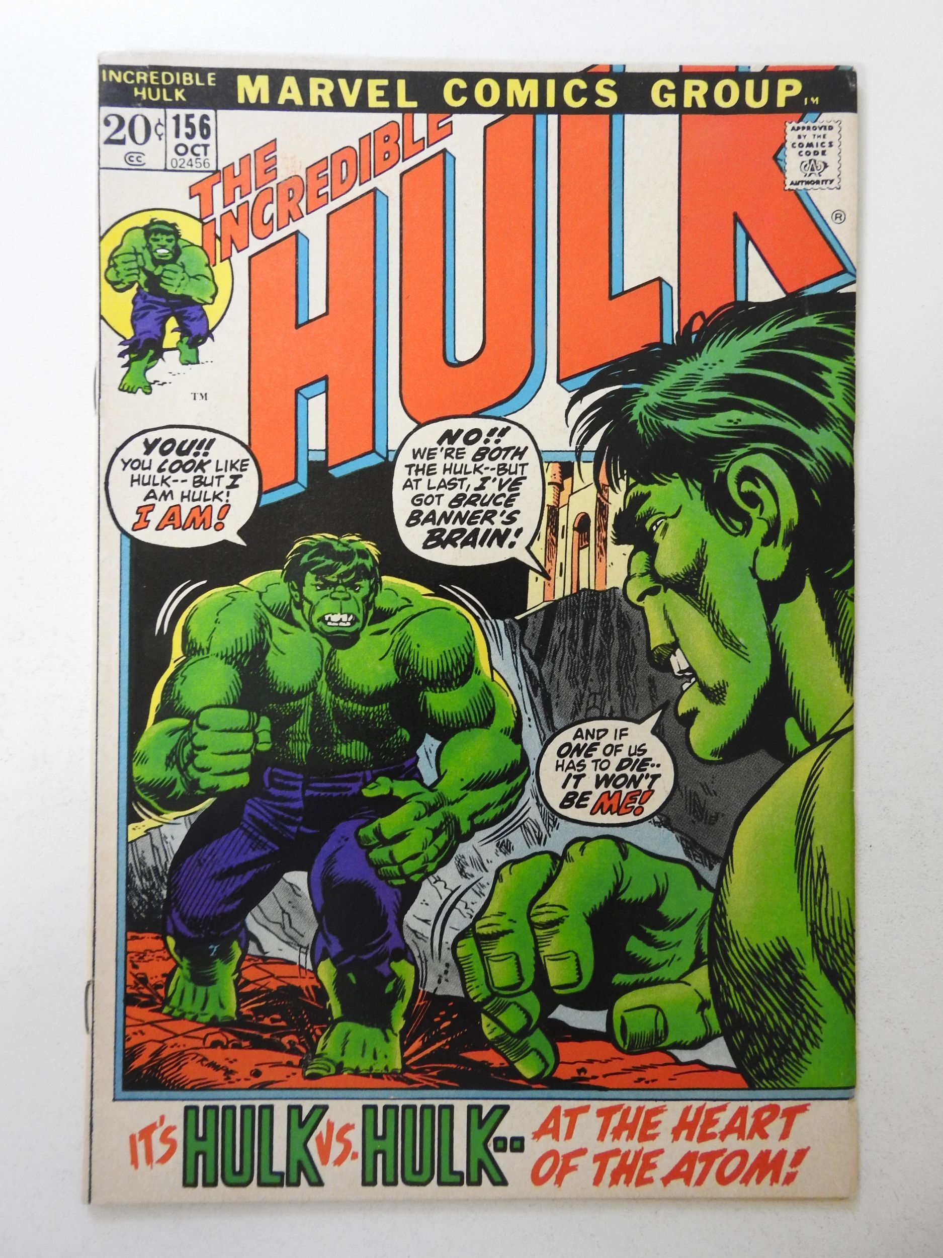 The Incredible Hulk #156 (1972) VG/FN Condition! 1/2 in tear fc | Comic ...