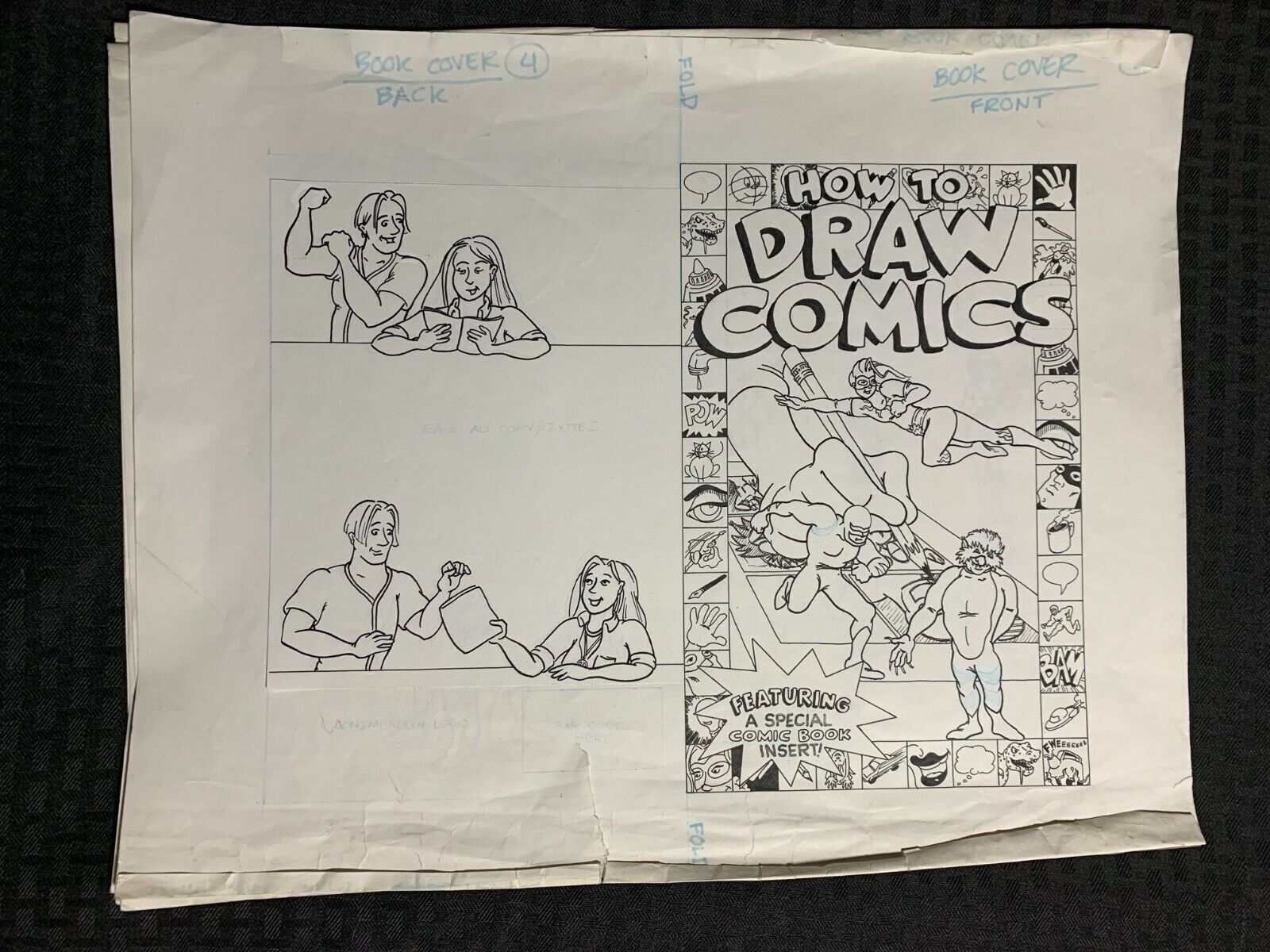 HOW TO DRAW COMICS Original Comic Art Pages 17x14" LOT of 8 VG+ 4.5 ...