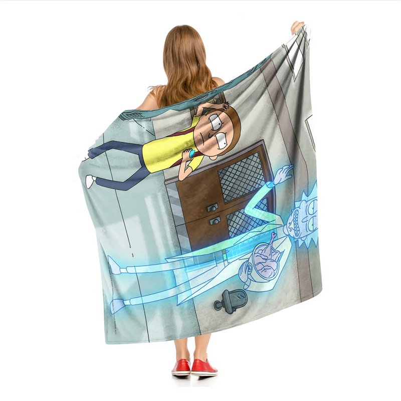 Rick & Morty Holographic Chicken Aggretsuko Comics Silk Touch Blanket ...