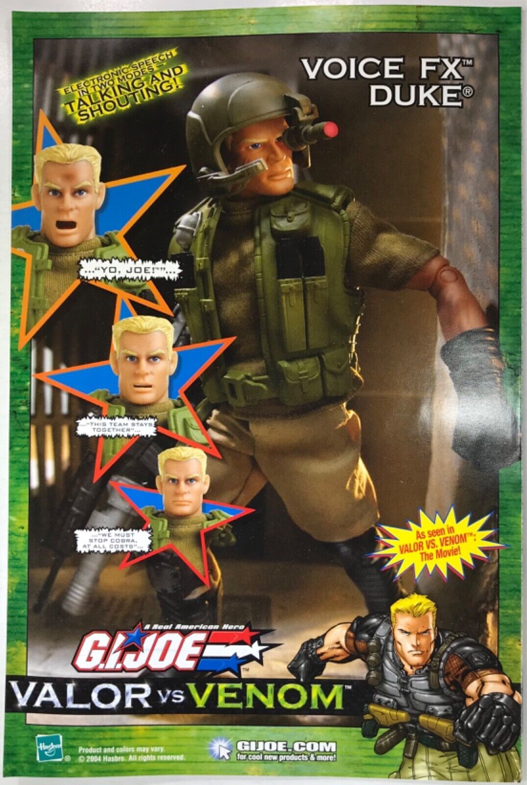 GI JOE VALOR VS VENOM Comic — Hasbro Insert Ninja Battles Set — Color ...