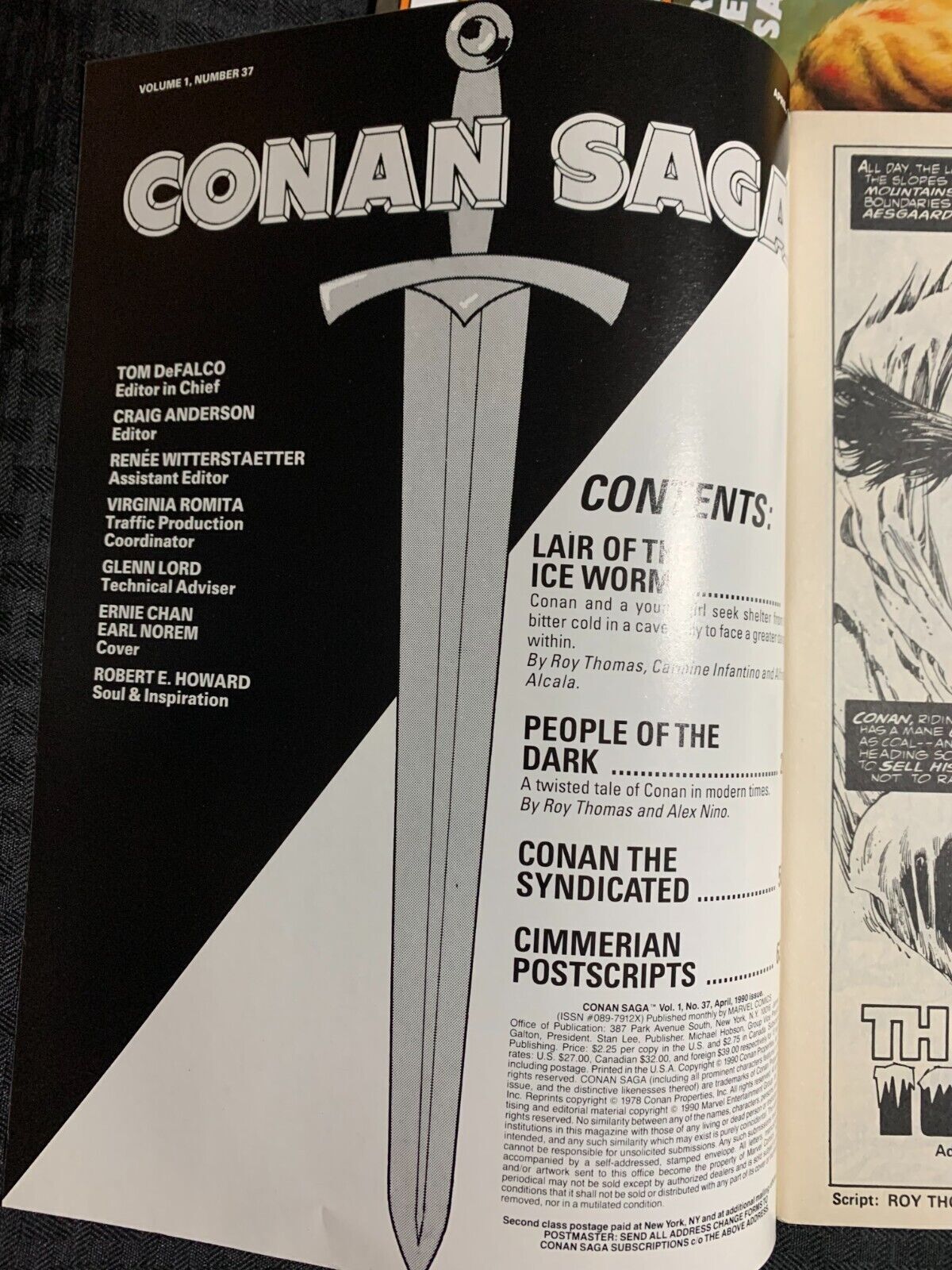 1990 CONAN SAGA Magazine #37 & 38 FVF 7.0 LOT of 2 Earl Norem / Bob ...