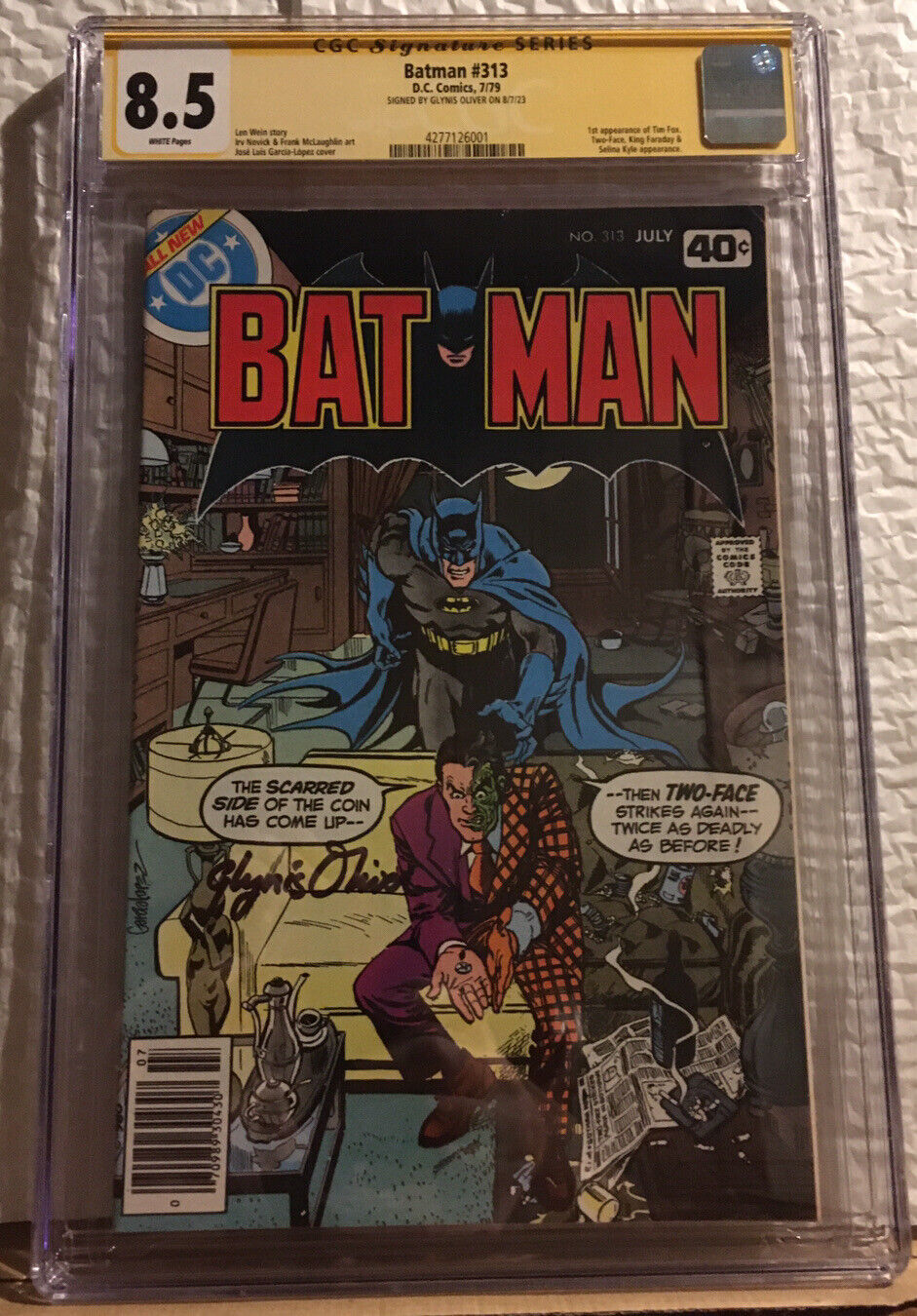 1ST TIM "JACE" FOX (The Next Batman) Batman #313 NEWSSTAND CGC 8.5 VF+ ...