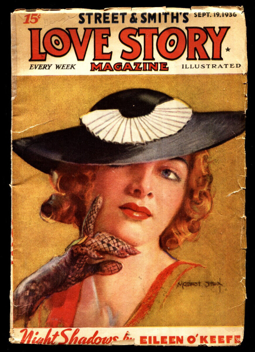 PULP: Love Story Sep 191936 Modest Stein cover art -Pulp Magazine VG ...