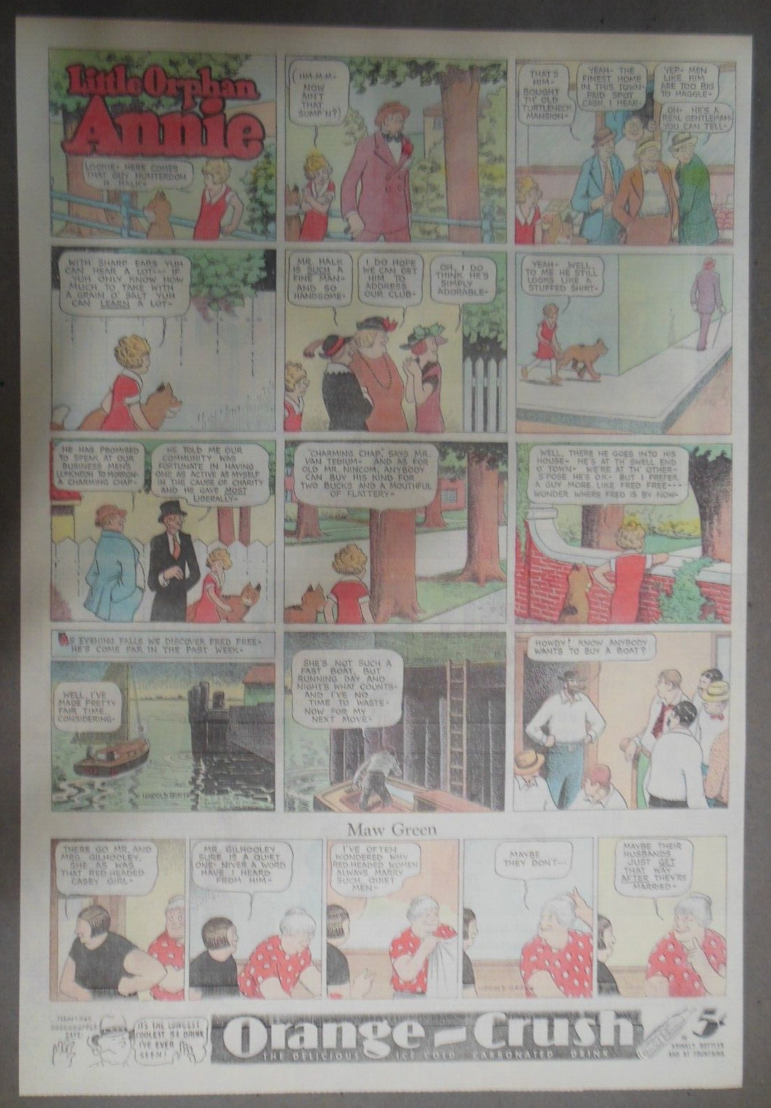 Little Orphan Annie Sunday by Harold Gray 7/12/1936 Full Page Size ...