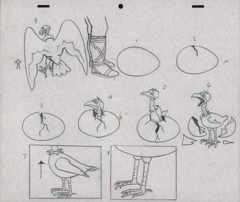 He-Man Vulture Egg Hatching Sequence Pencil Animation Art | Comic ...