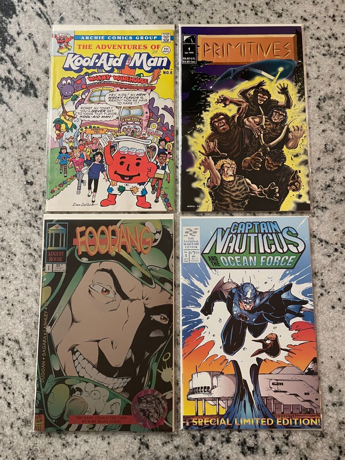 4 Comics Captain Nauticus # 1 + Foodang #1 Primitives #1 Kool-Aid Man ...