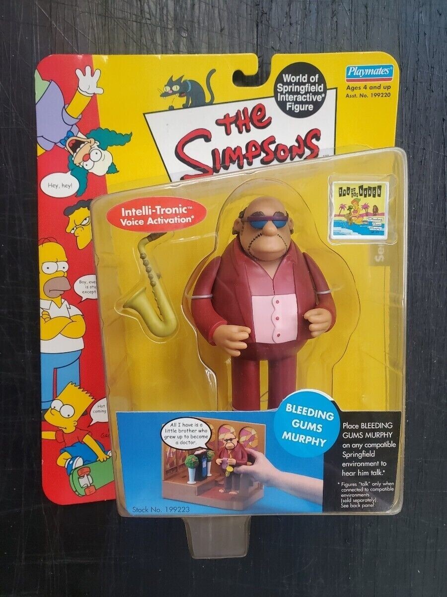 The Simpsons Bleeding Gums Murphy Intell-Tronic Playmates Sealed Figure ...