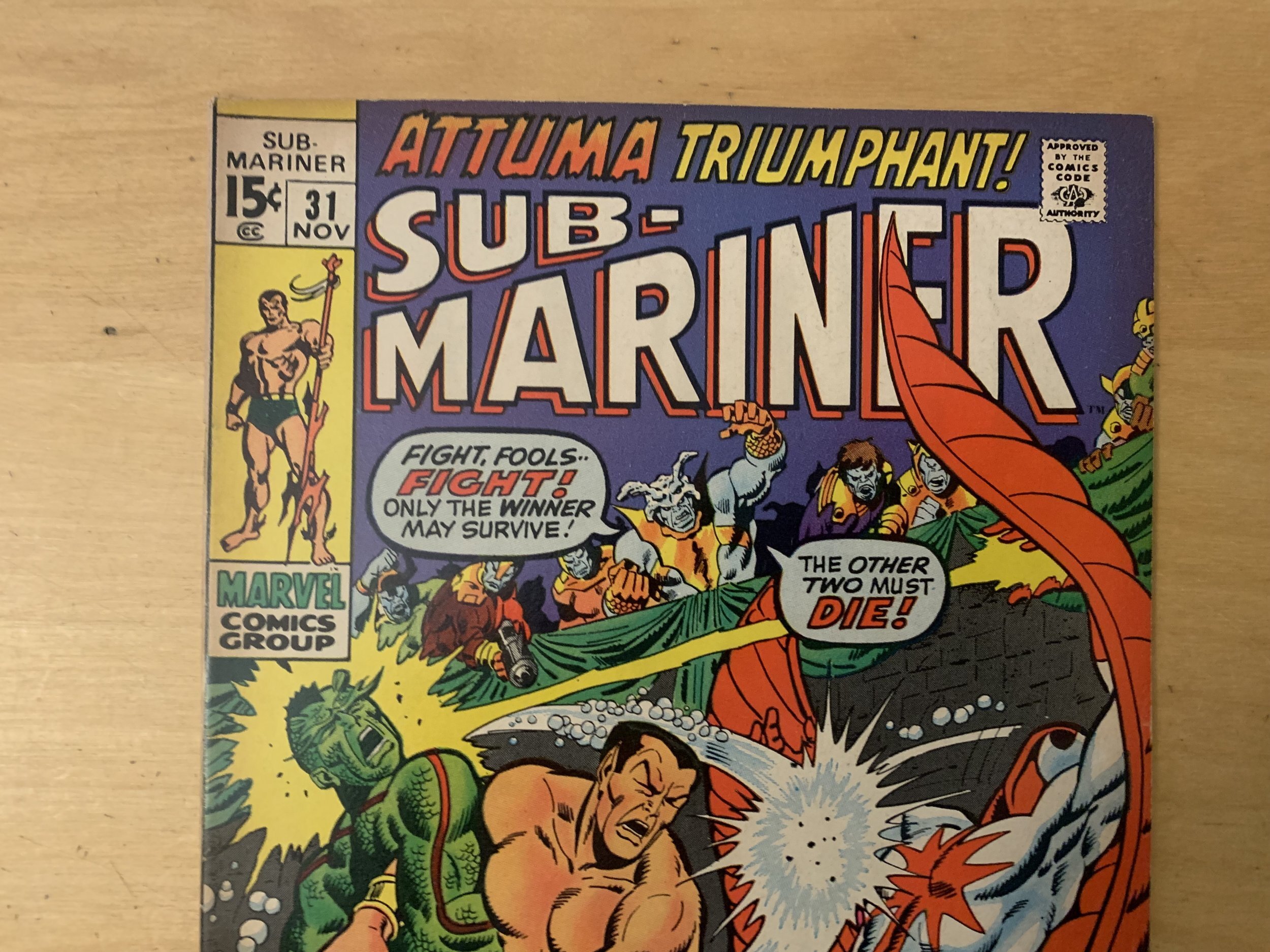 SUB Mariner 31, SEE Pics for Grade, 1st Print, Namor VS Sting RAY [E] | Comic Books - Bronze Age ...
