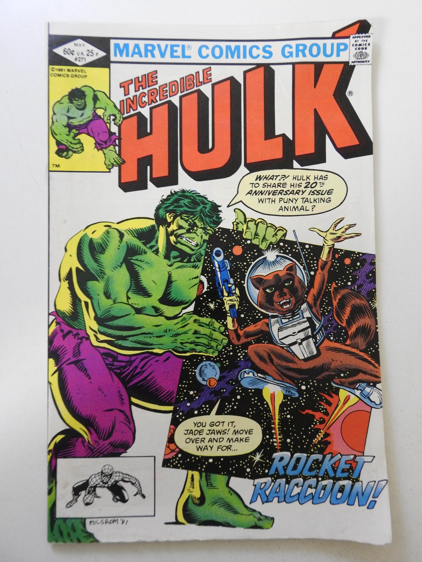 The Incredible Hulk #271 (1982) FN- Cond! 1st Comic Book App of Rocket ...