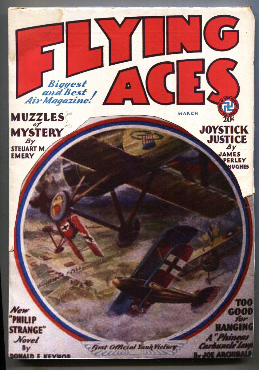 Flying Aces 3/1932--WWI air war cover-Phillip Strange-Rare Pulp ...