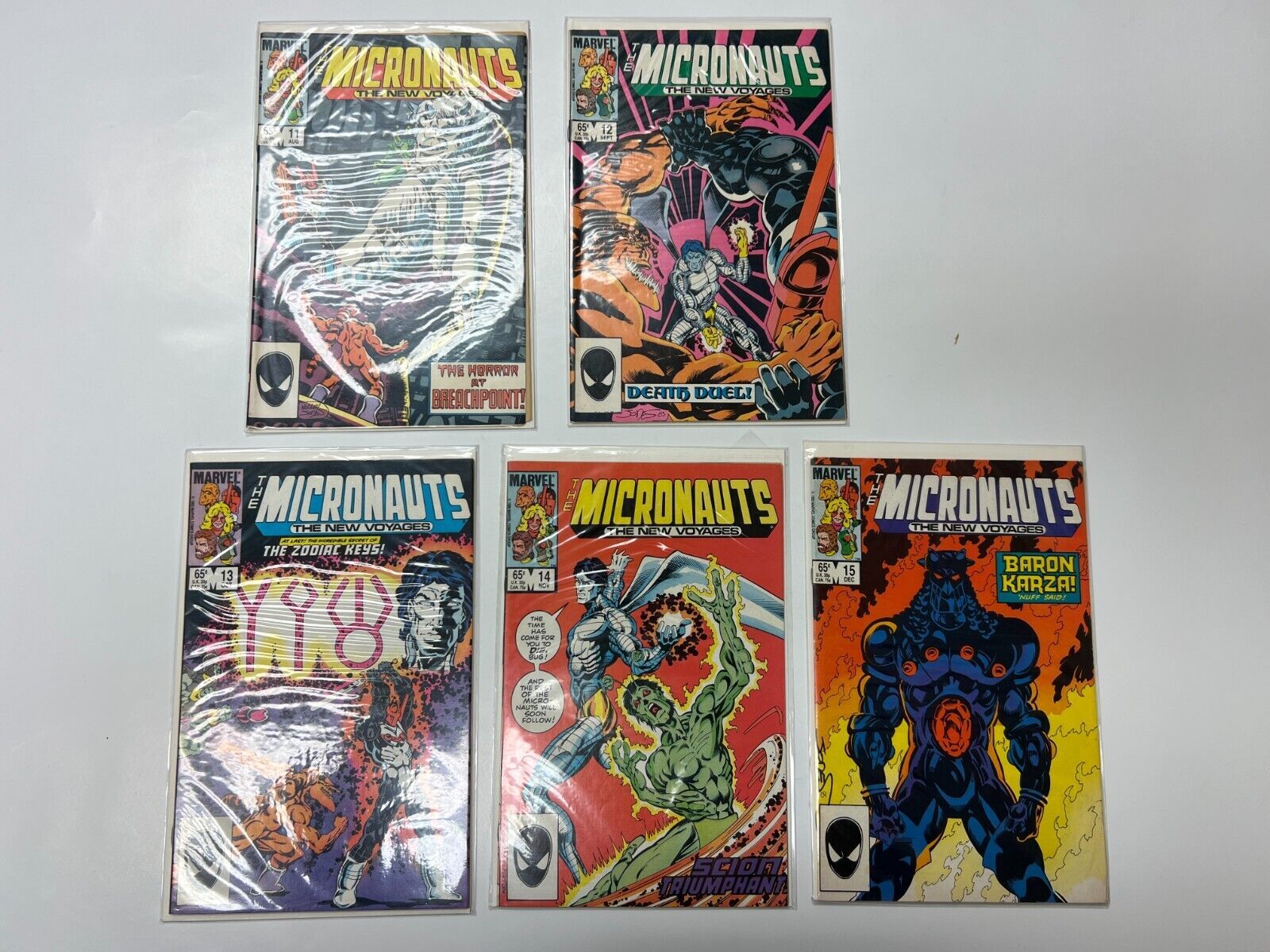 5 The Micronauts Marvel Comics #11 12 13 14 15 Spiderman Avengers Hulk ...