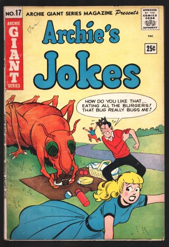 Archie Giant Series #17 1962-Archie's Jokes-Horror cover-Giant insect ...