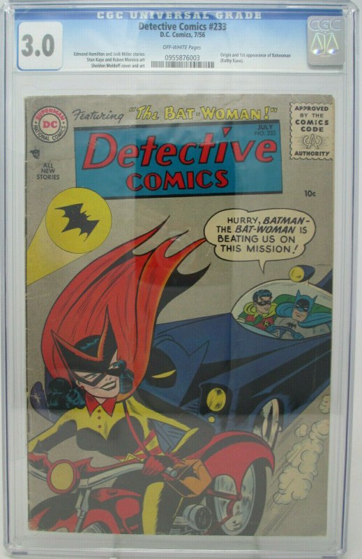 Detective Comics #233 ~ 1956 DC ~ CGC 3.0 ~ Origin 1st Appearance of ...