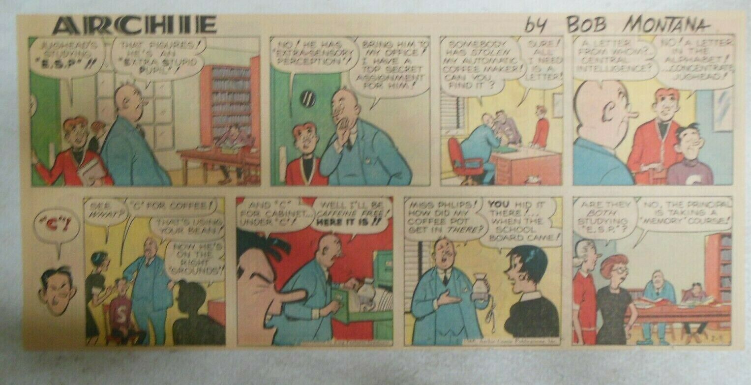 (34) Archie Sunday Pages by Bob Montana from 1968 Third Page Size Color ...