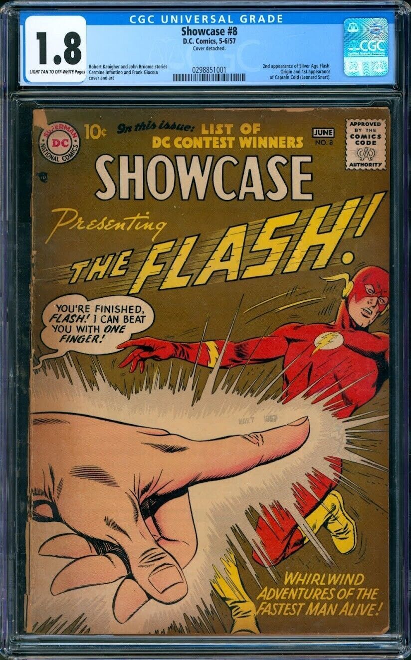 Showcase 8 1957 Cgc 1 8 2nd Silver Age Flash 1st Capt Cold Dc