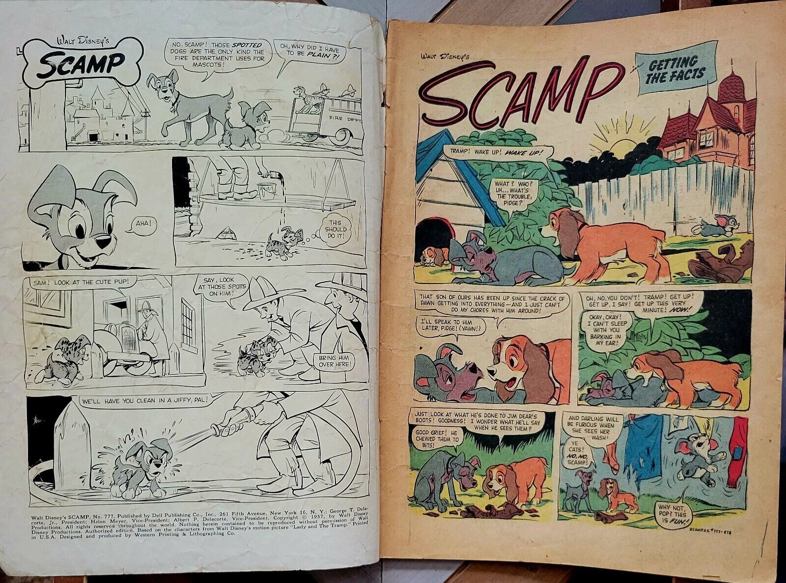 FOUR COLOR #777 GD/VG (Dell 1957) Walt Disney's "SCAMP" Lady & The ...