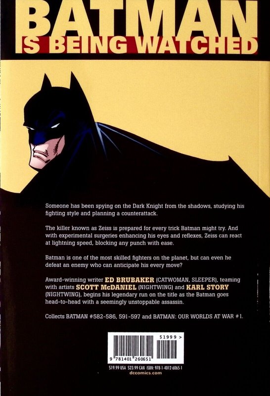 BATMAN by ED BRUBAKER TPB Comic — 320 Pages Collects 10 Issues — 2016 ...