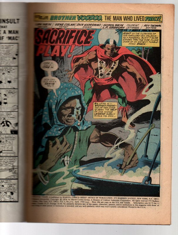 Strange Tales #173 - 1st Black Talon - Brother VooDoo - 1973 - FN/VF ...