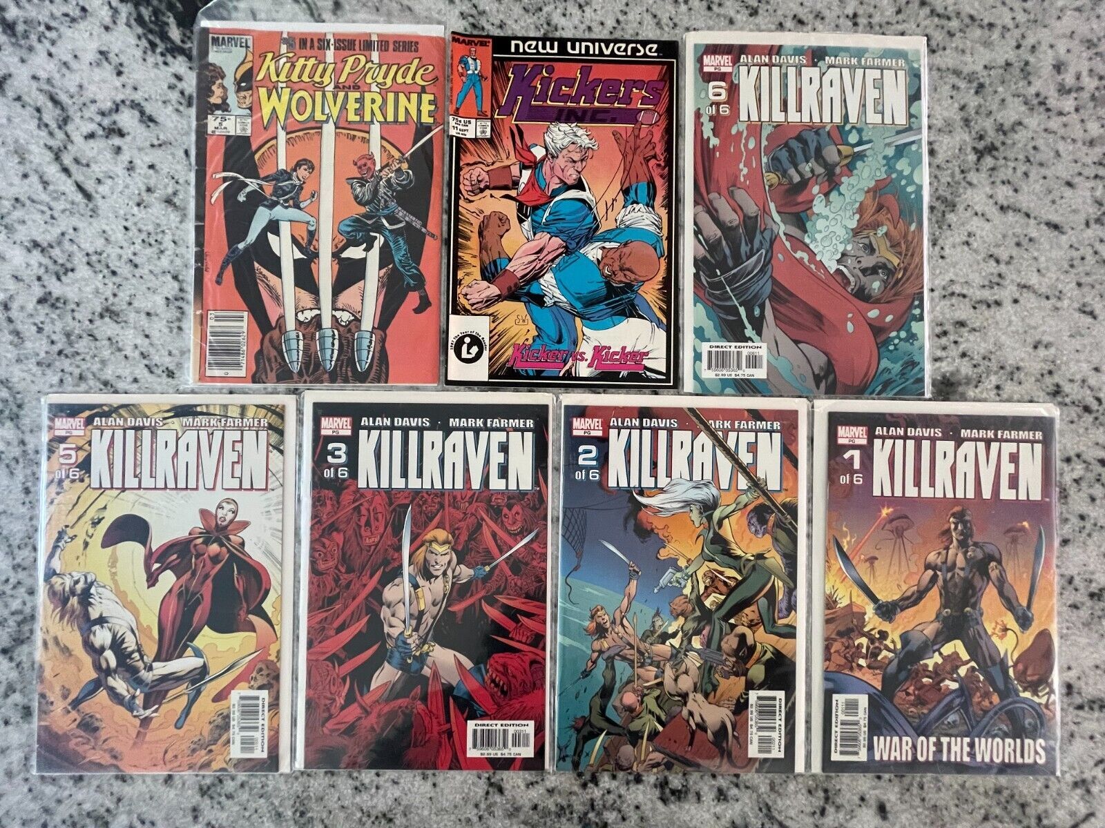 7 Marvel Comics Killraven # 1 2 3 5 6 Kickers # 11 Kitty Pryde ...