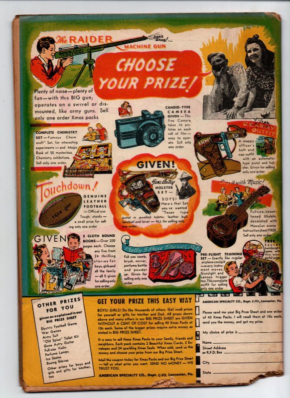 Captain Marvel Adventures #28 - Uncle Sam - vs Nazis/Hitler -Fawcett ...