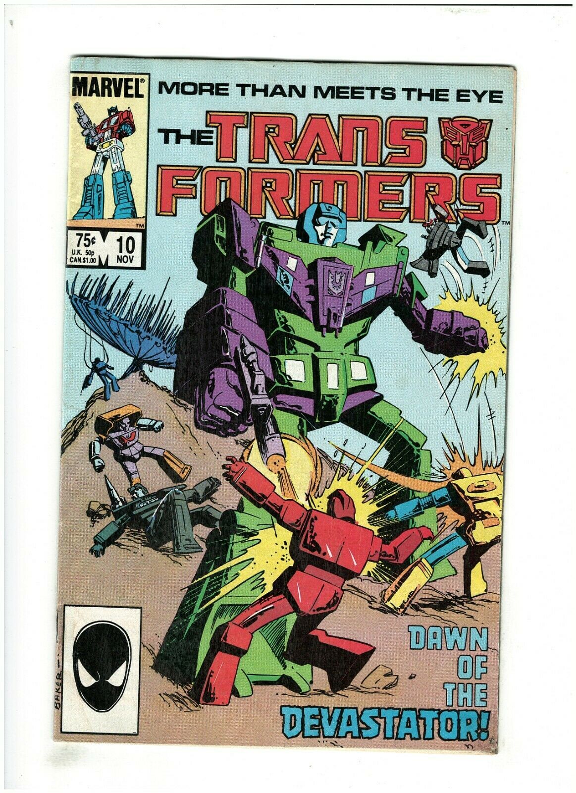 Transformers #10 VG 4.0 Marvel Comics 1985 1st Constructicons ...