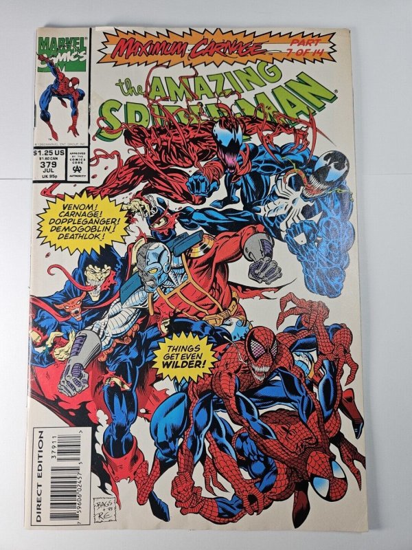Amazing Spider-Man #379 VF- Multiple Spider-Man Marvel Comics C145A ...