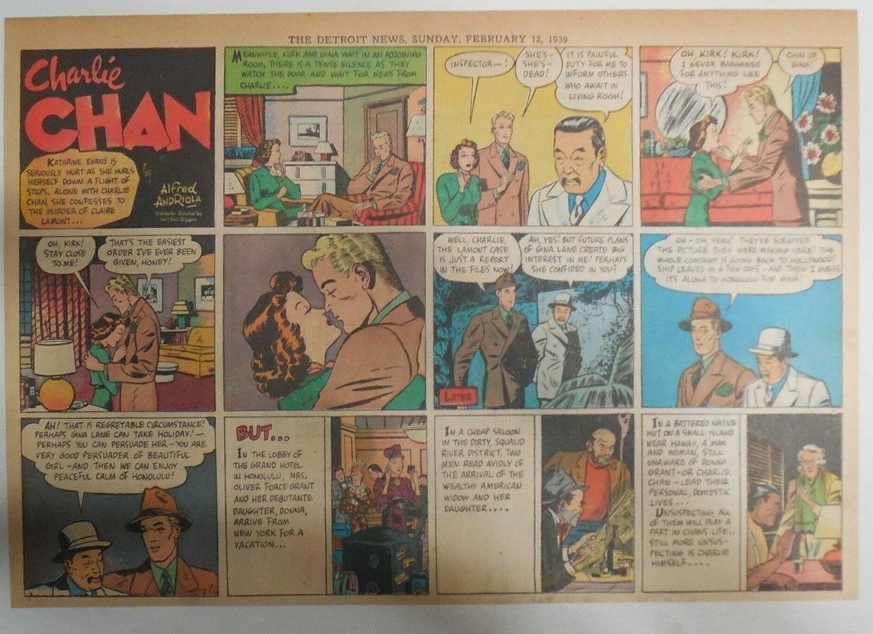Charlie Chan by Alfred Andriola from 2/12/1939 Year #2 Size: 11 x 15 ...