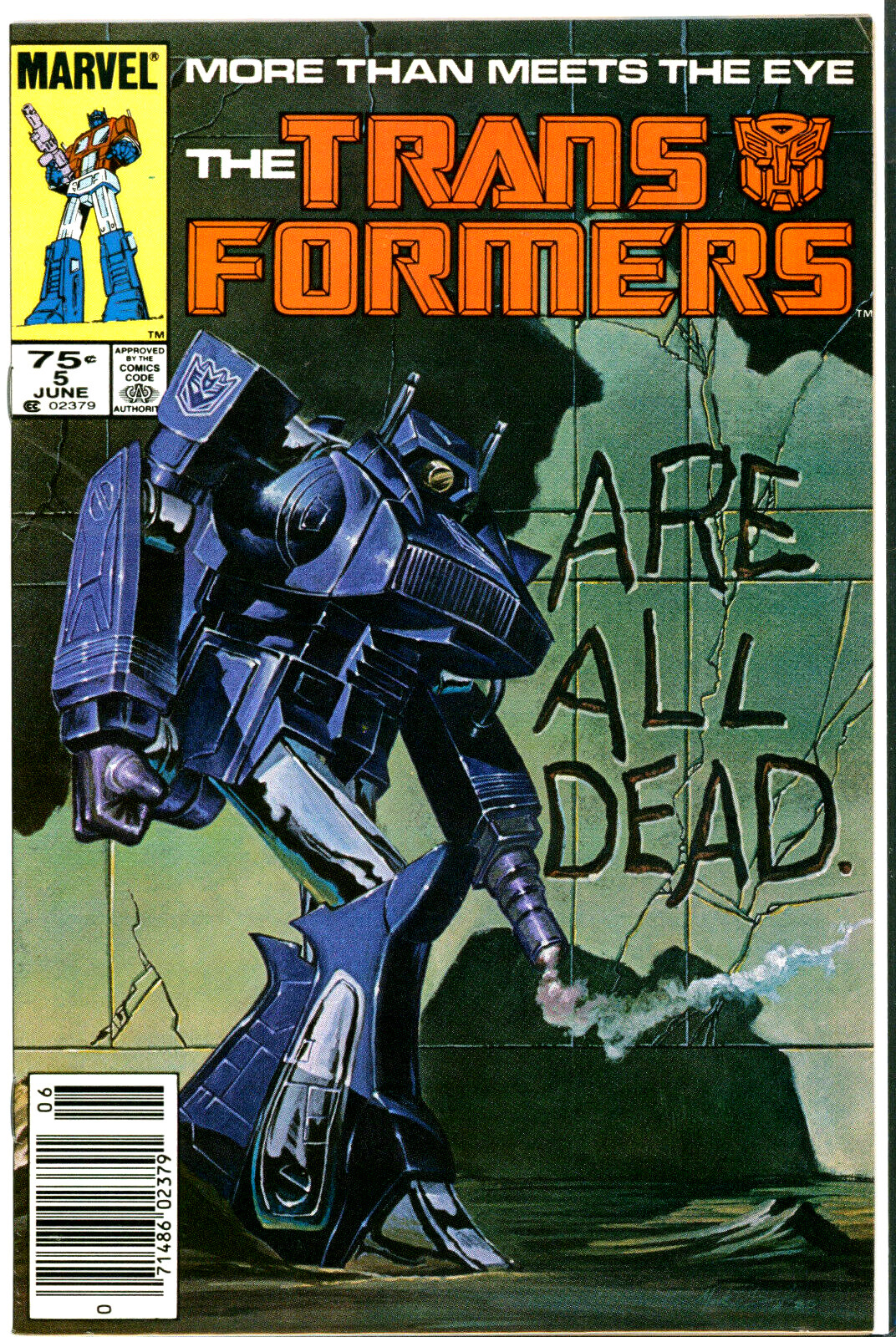 Transformers #5 Marvel Comics 1985 VF Newsstand 1st Shockwave | Comic ...