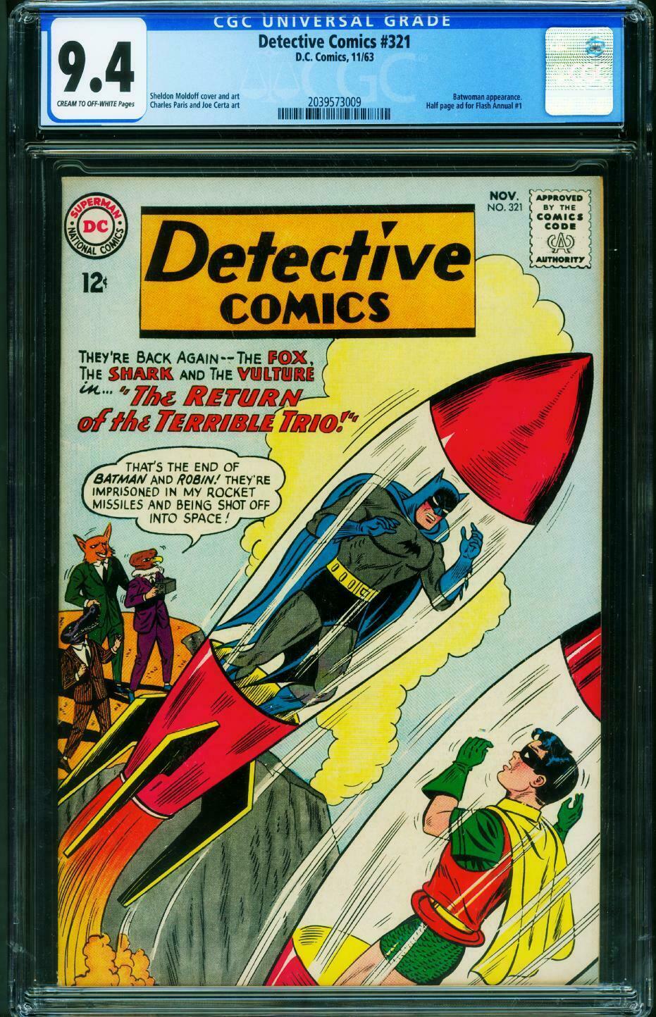 Detective #321 CGC 9.4 1963 BATMAN-BATWOMAN 2039573009 | Comic Books ...