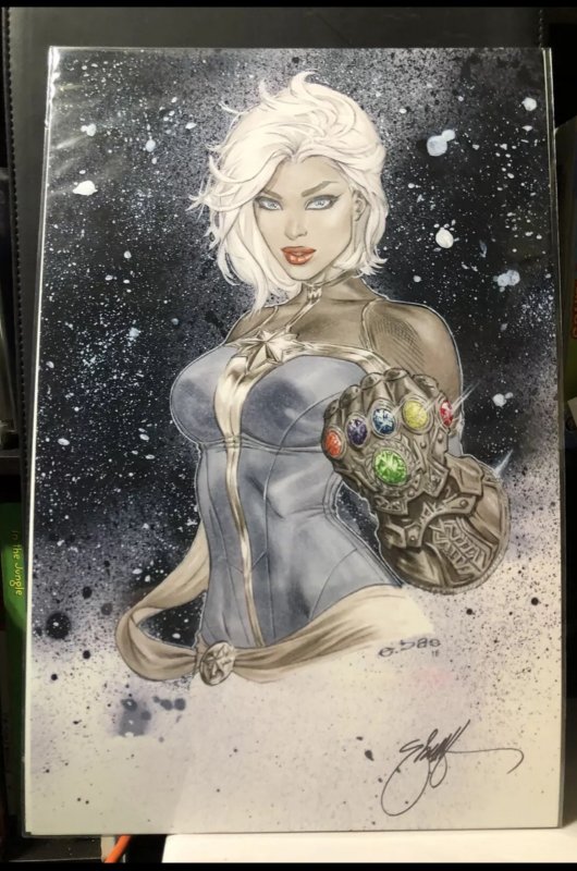 Captain Marvel Infinity Gauntlet Print Signed by Eric Basaldua (ebas ...