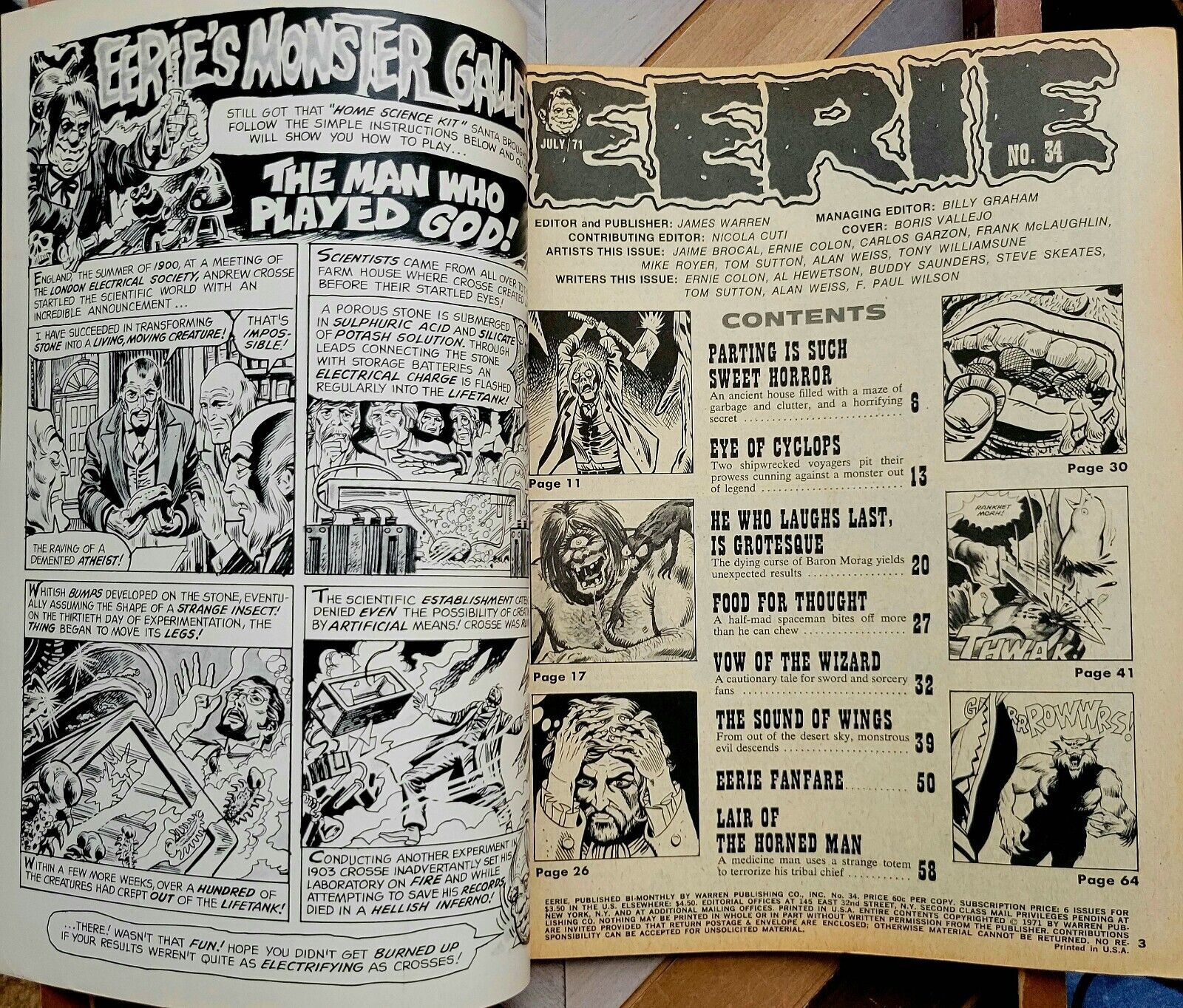 EERIE #34 VF- (Warren 1971) Steve Skeates BUDDY SAUNDERS Vallejo ...