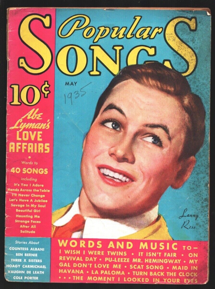 Popular Songs #4 5/1935-Lanny Ross cover-Photos & info on top singers ...
