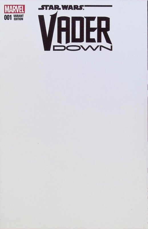 STAR WARS VADER DOWN Comic Issue 1 — Blank Cover Variant F — 2016 ...