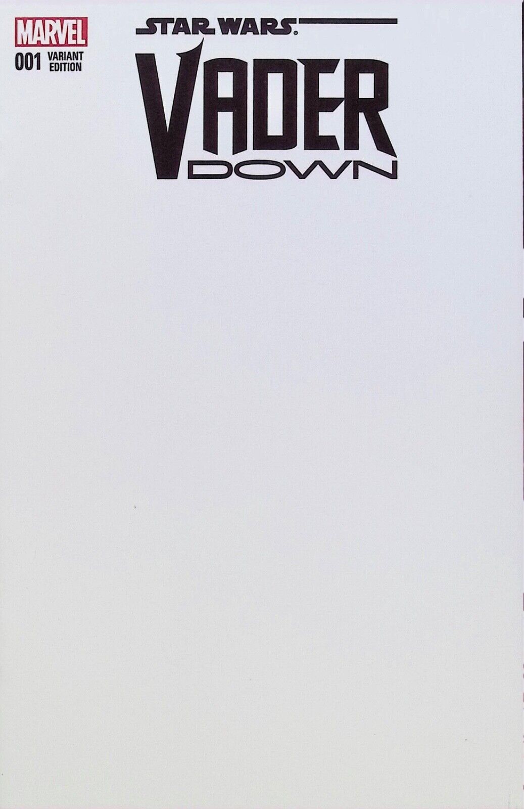 STAR WARS VADER DOWN Comic Issue 1 — Blank Cover Variant F — 2016 ...
