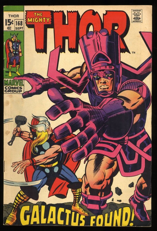 Thor #168 FN+ 6.5 Origin of Galactus! 1st Appearance Thermal Man ...