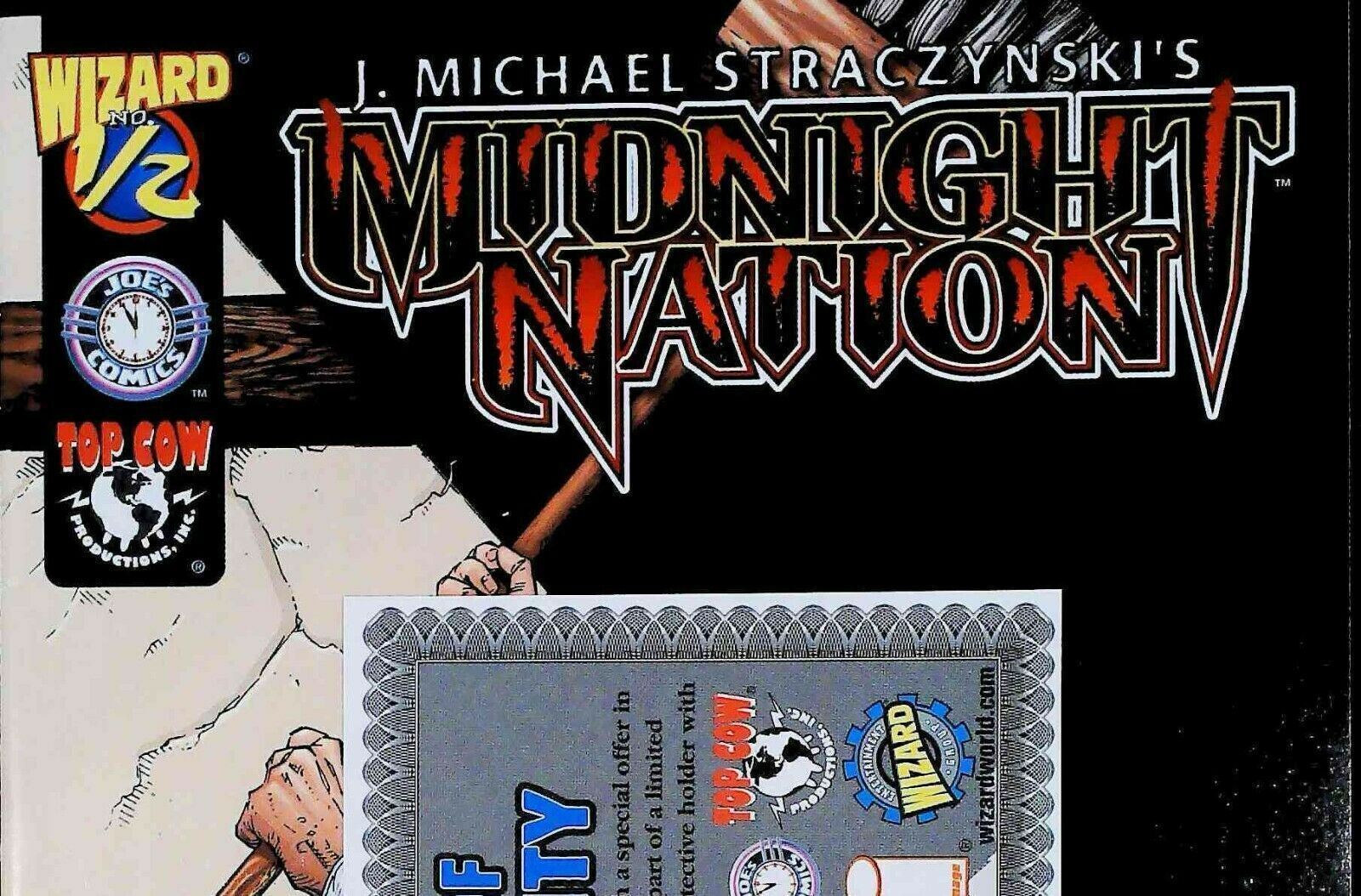 Midnight Nation Wizard 1/2 #1 Wizard Comics 2001 Nm+ Certificate Of ...