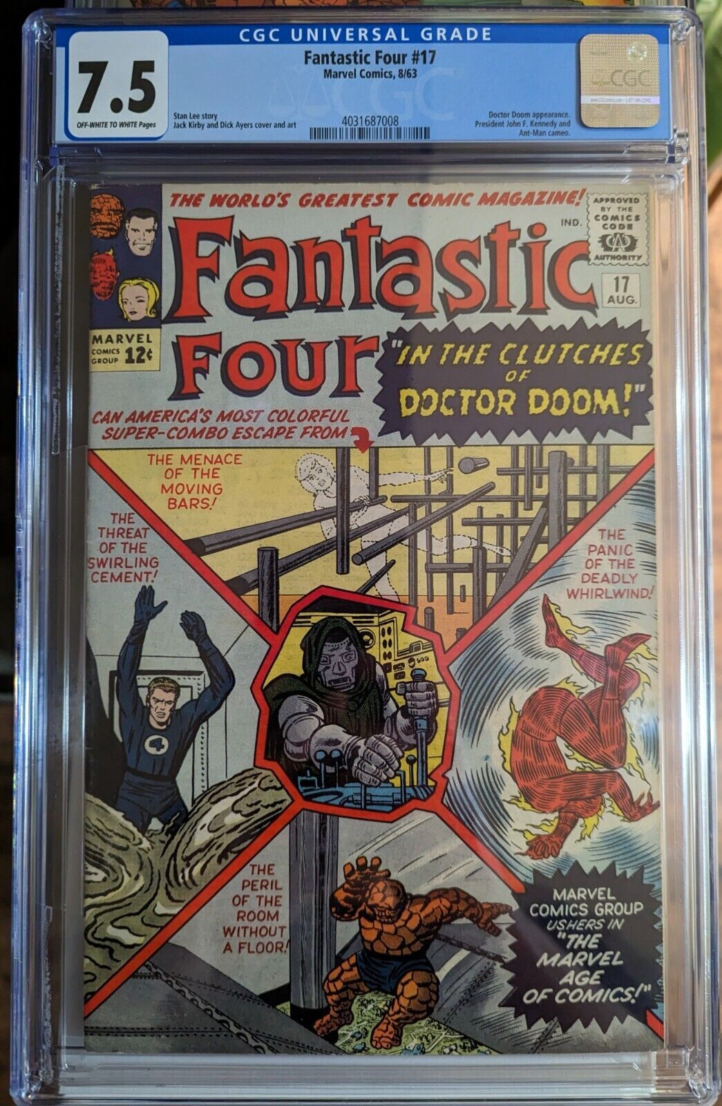 Fantastic Four #17 CGC 7.5 Iconic Doctor Doom Cover, JFK cameo | Comic ...