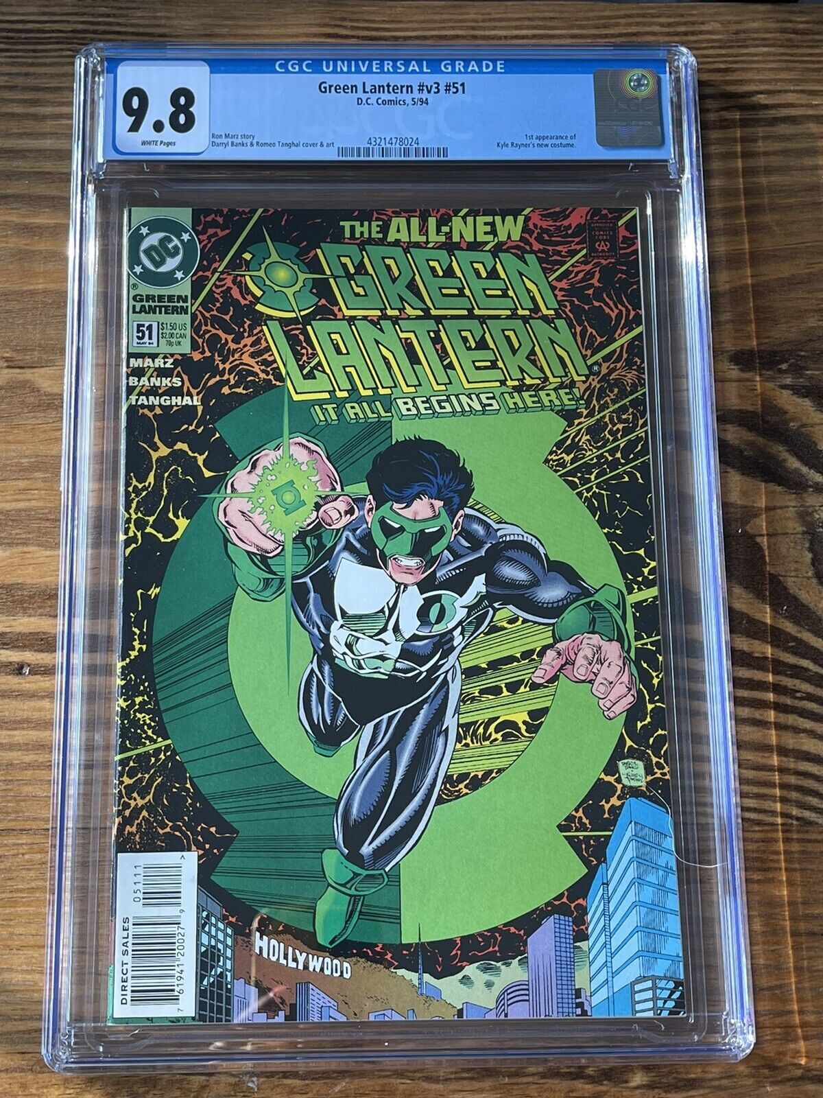 Green Lantern V3 #51 CGC 9.8 1st App. Kyle Rayner's New Costume WP ...