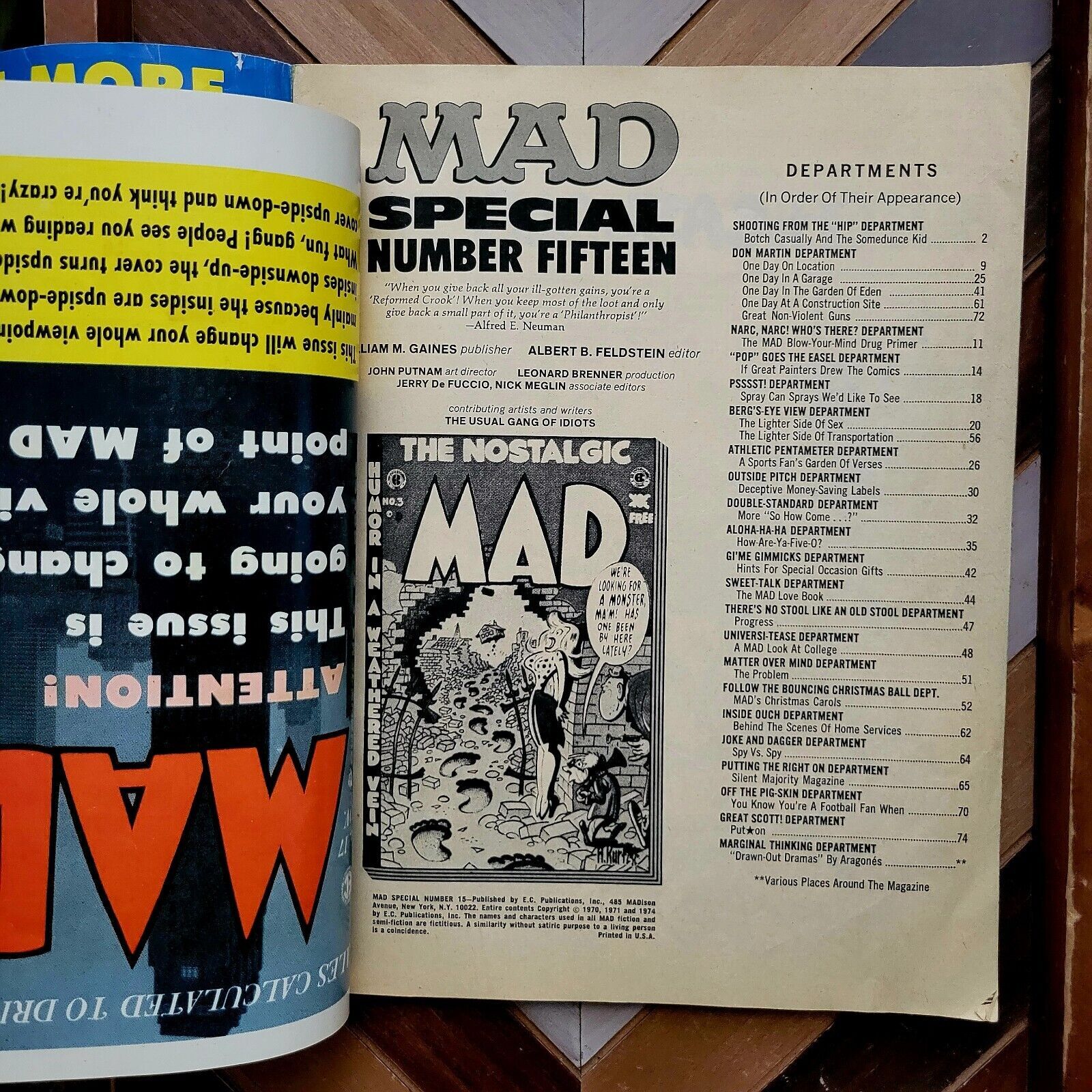 Vintage MAD SPECIAL #15 VG/FN (EC 1974) Includes 10-cent NOSTALGIC MAD ...
