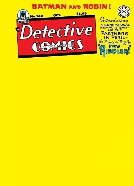 Detective Comics # 140 Blank Facsimile Edition NM DC 2023 Pre Sale ...
