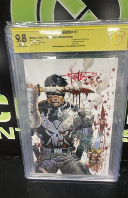 Punisher #1 CBCS Sig Series 9.8 sign by Tyler Kirkham Battle Damaged ...