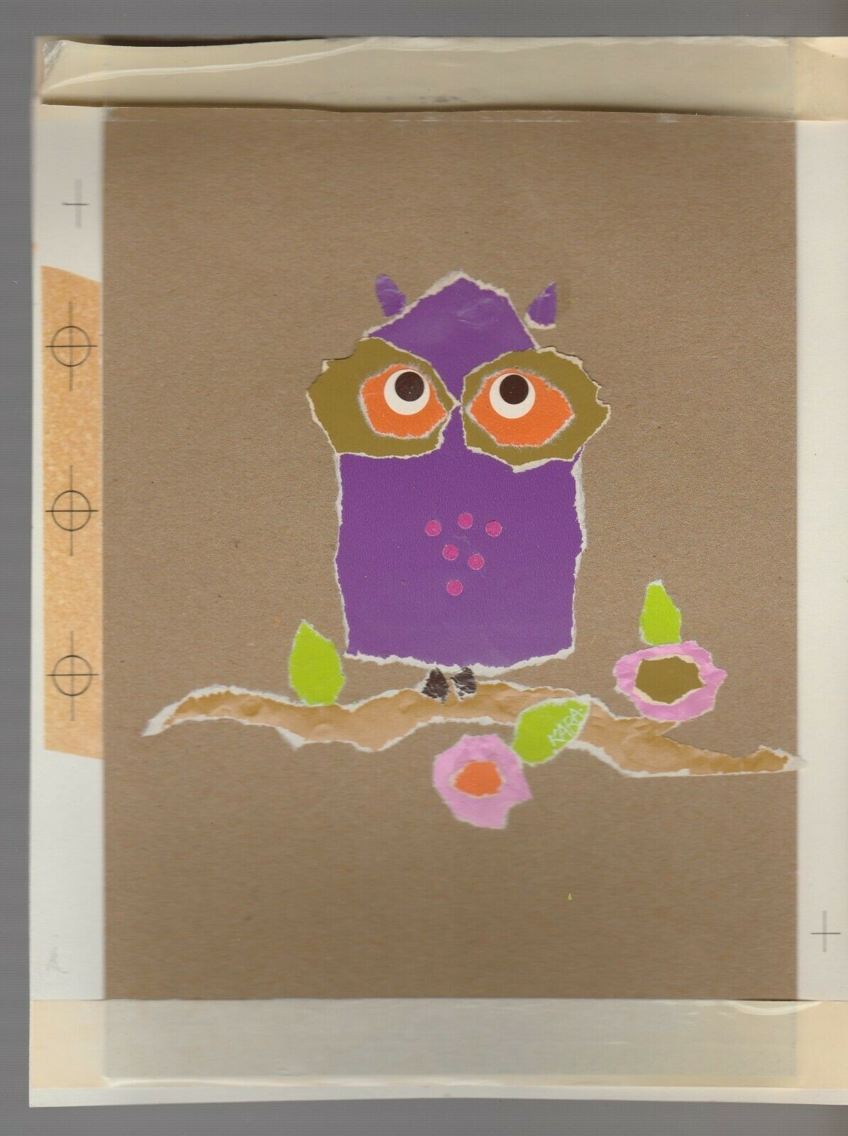 Purple Owl On Branch