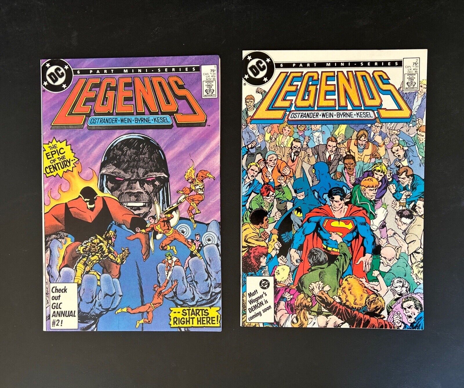 LEGENDS COMIC LOT (2) Comics #1 KEY COMIC & #2 UNREAD 1st App Amanda ...