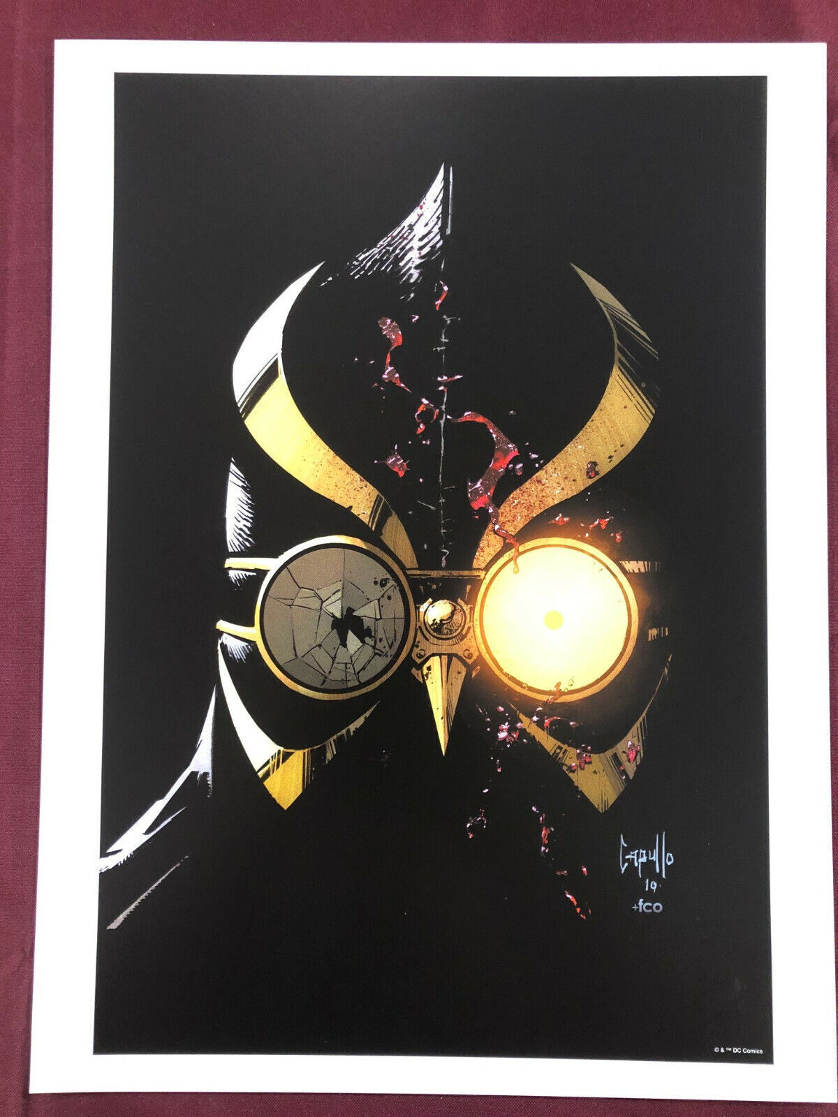 Greg Capullo Owlman Poster 12 X 16" NM Shipped Flat Batman Villain ...