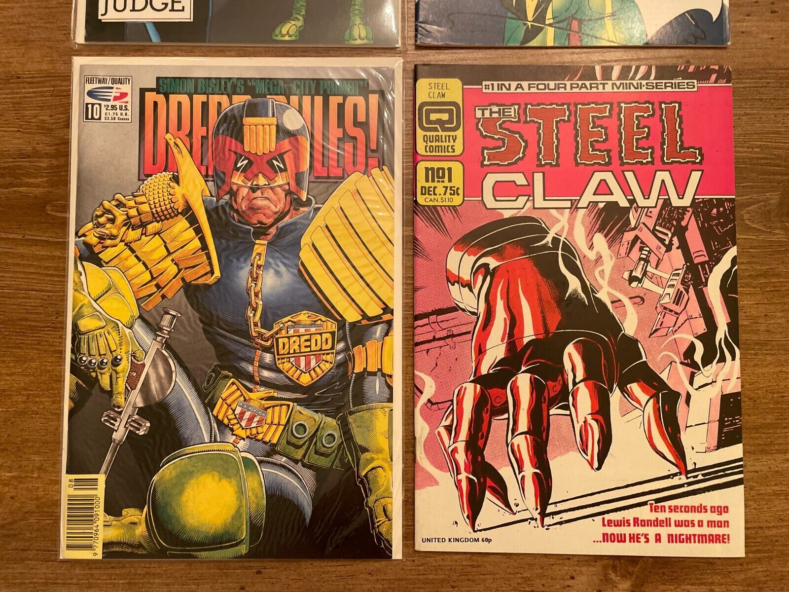 4 Comics Steel Claw # 1 + Dredd Rules # 10 + Zenith # 45 + Law Of Dredd ...