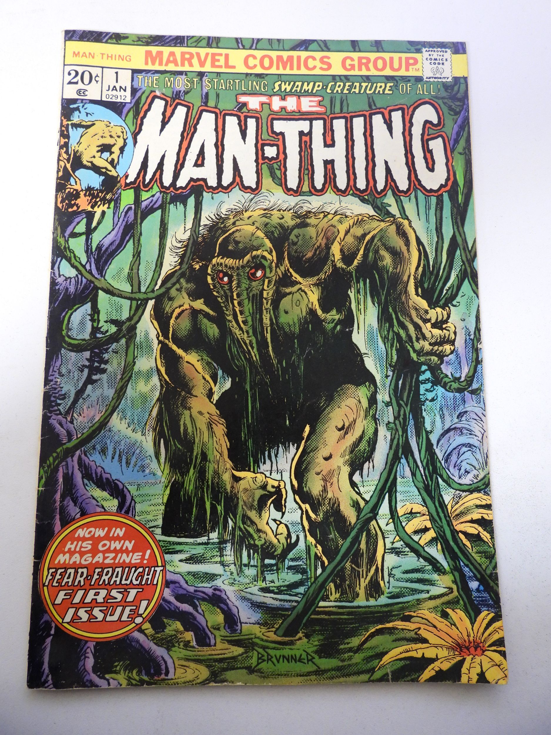 Man-Thing #1 (1974) 2nd App of Howard the Duck! FN- Condition 1/4" tear ...