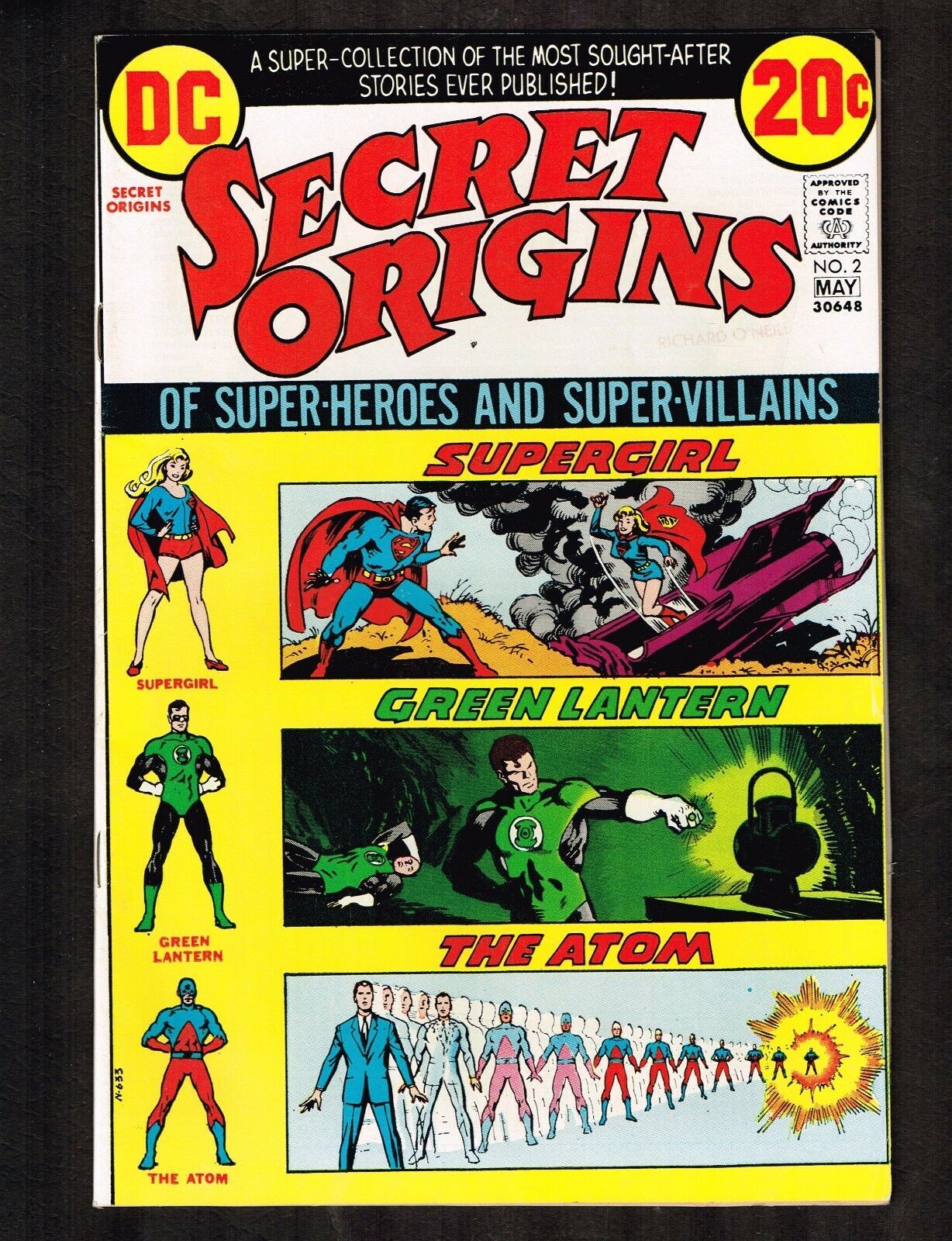 Secret Origins #2 ~~ 1973 Supergirl / Green Lantern /Atom ~ (8.5) WH ...