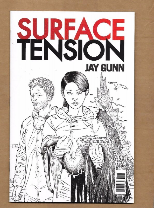Surface Tension #1 Black White Sketch Incentive Variant JAY Gunn Titan ...